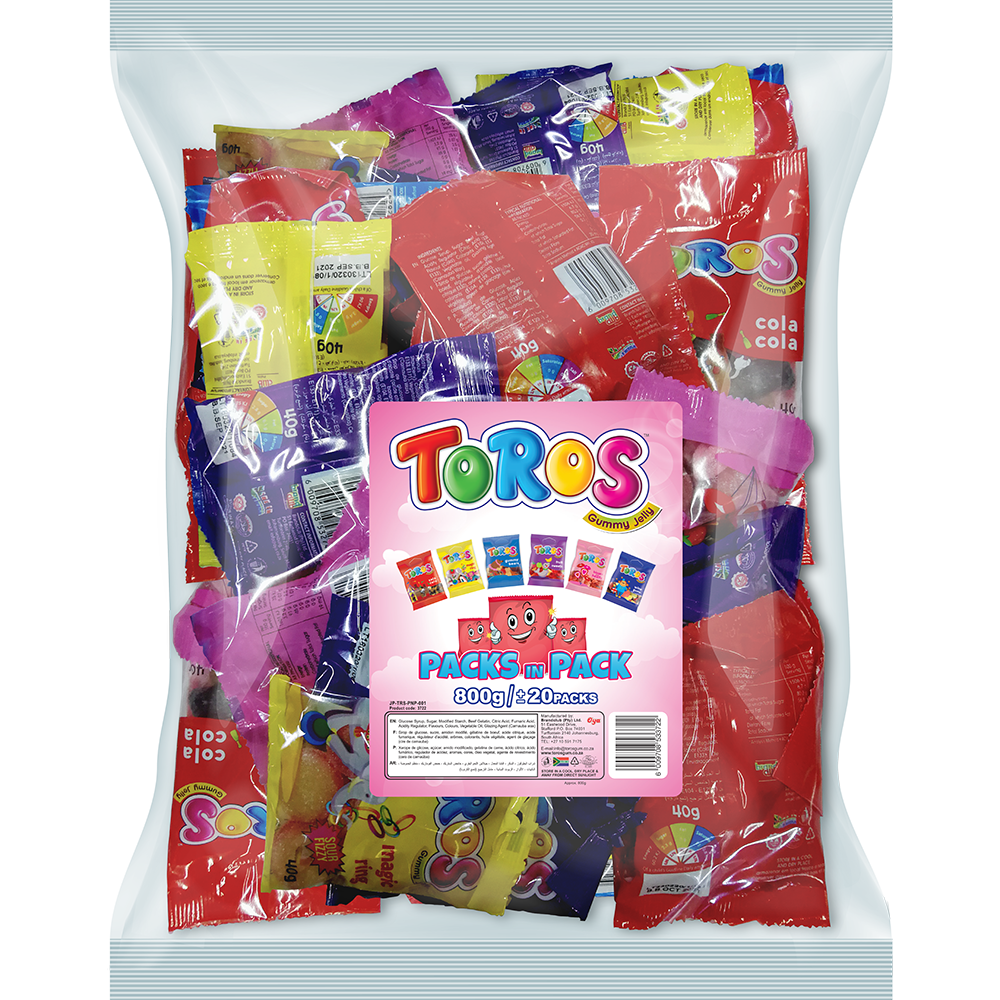 TOROS GUMMY JELLY PACKS IN PACK 800g (20 Pkts) – Bettys Sweets