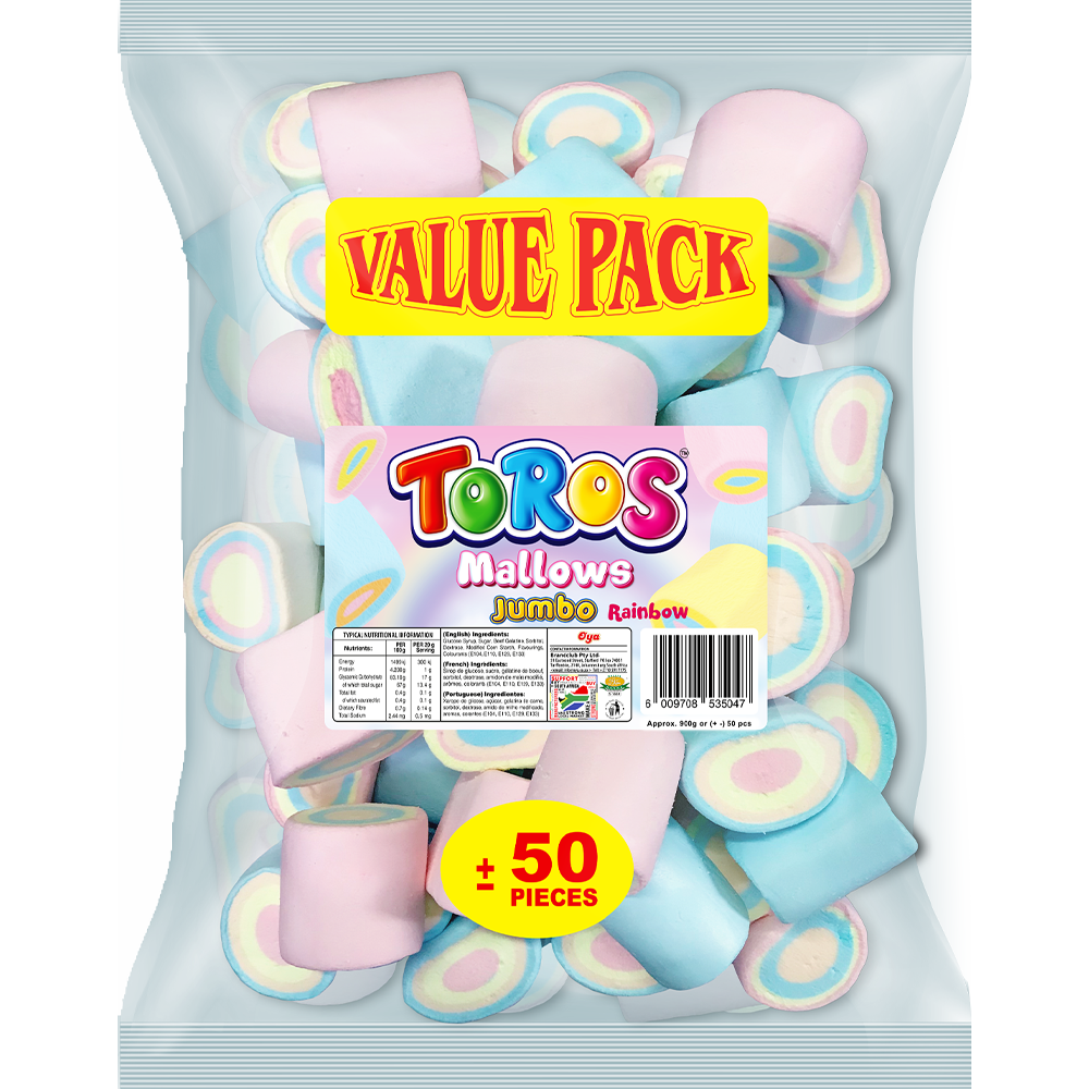 TOROS VALUE PACK JUMBO RAINBOW (50 Pcs) – Bettys Sweets