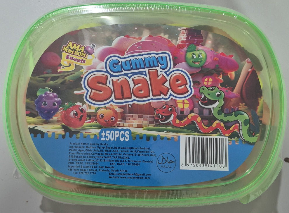 AMA BOM BOM GUMMY SNAKES (50 Pcs) – Bettys Sweets