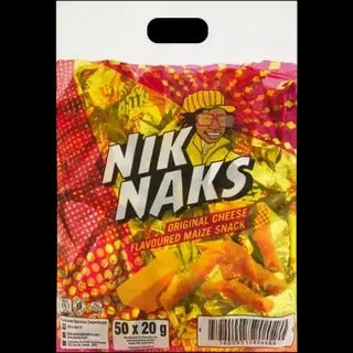 NikNaks Original Cheese Flavoured Maize Snack 50 x 20g – Bettys Sweets